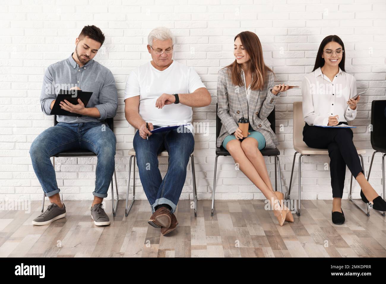 People waiting for job interview in office Stock Photo - Alamy