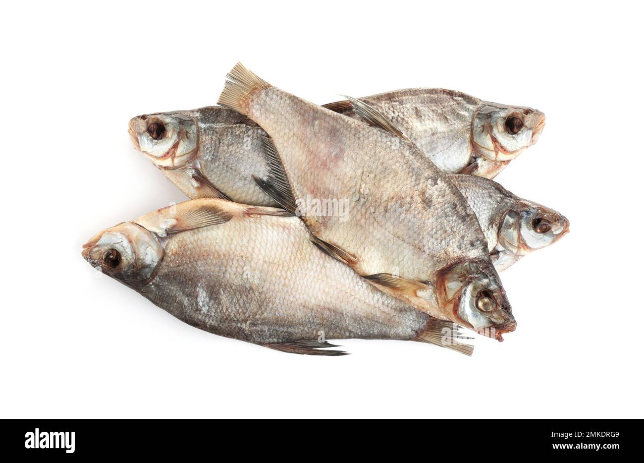 Tasty dried fish isolated on white, top view. Seafood Stock Photo - Alamy