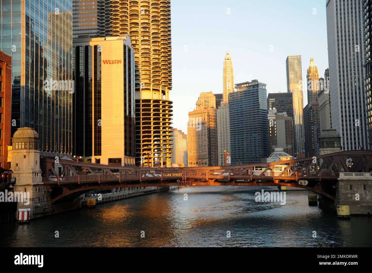 Clark Street Bridge, Chicago River, Chicago, Illinois Stock Photo - Alamy