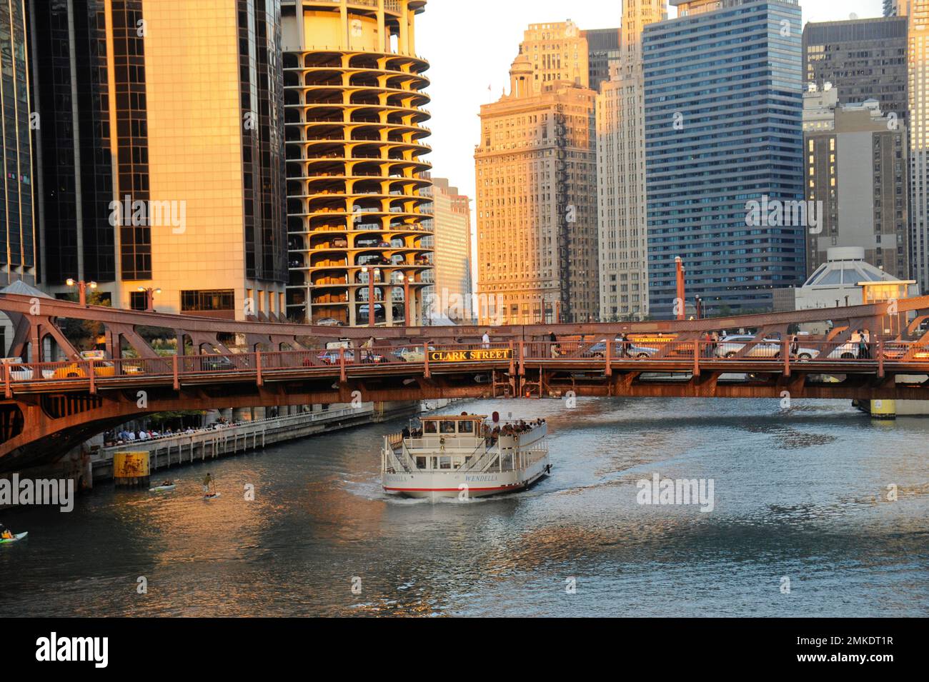 Clark Street Bridge, Chicago River, Chicago, Illinois Stock Photo - Alamy