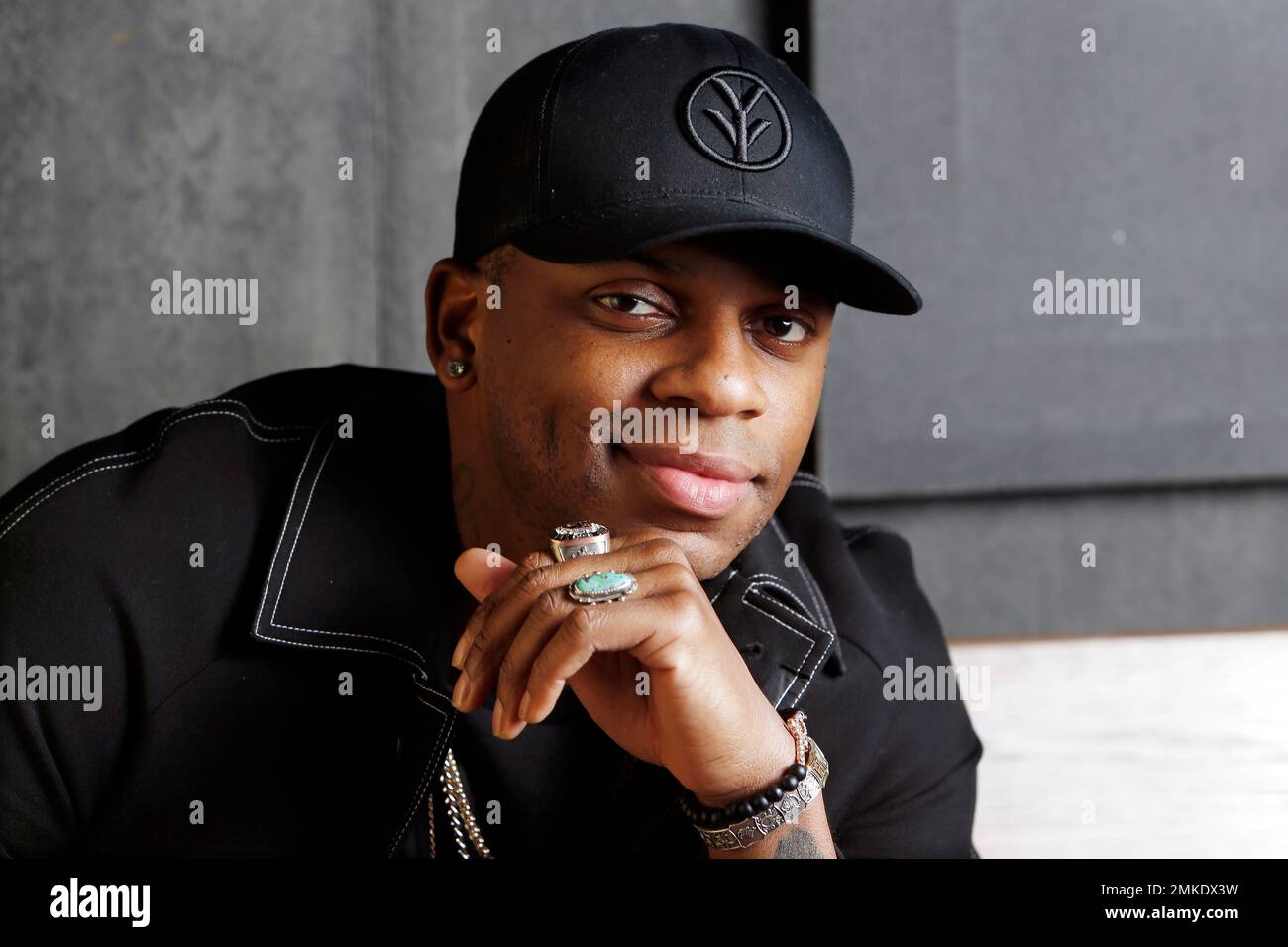 In this Jan. 22, 2019, photo, country singer Jimmie Allen poses in ...