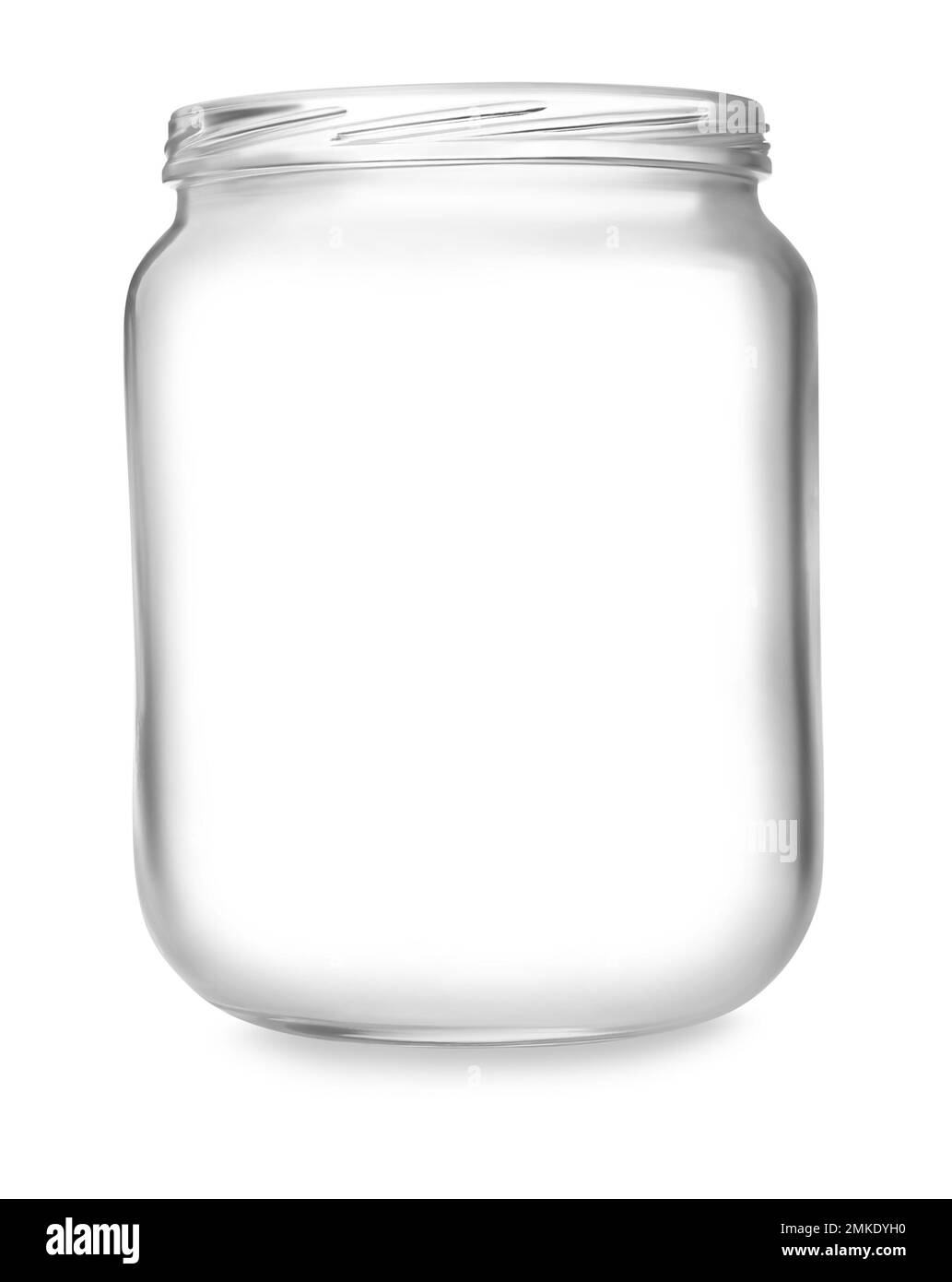 Open empty glass jar isolated on white Stock Photo - Alamy