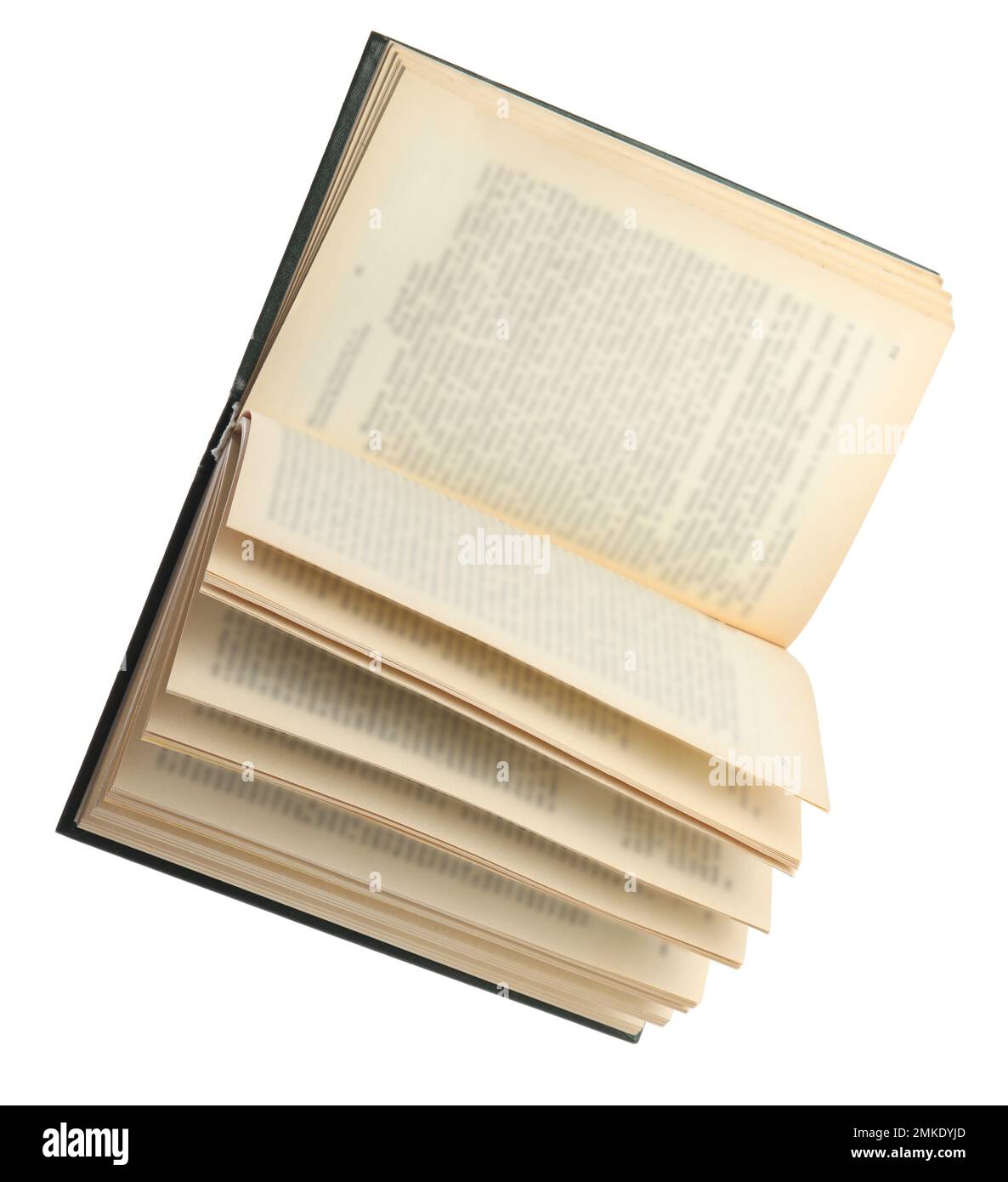 Open old hardcover book isolated on white Stock Photo - Alamy