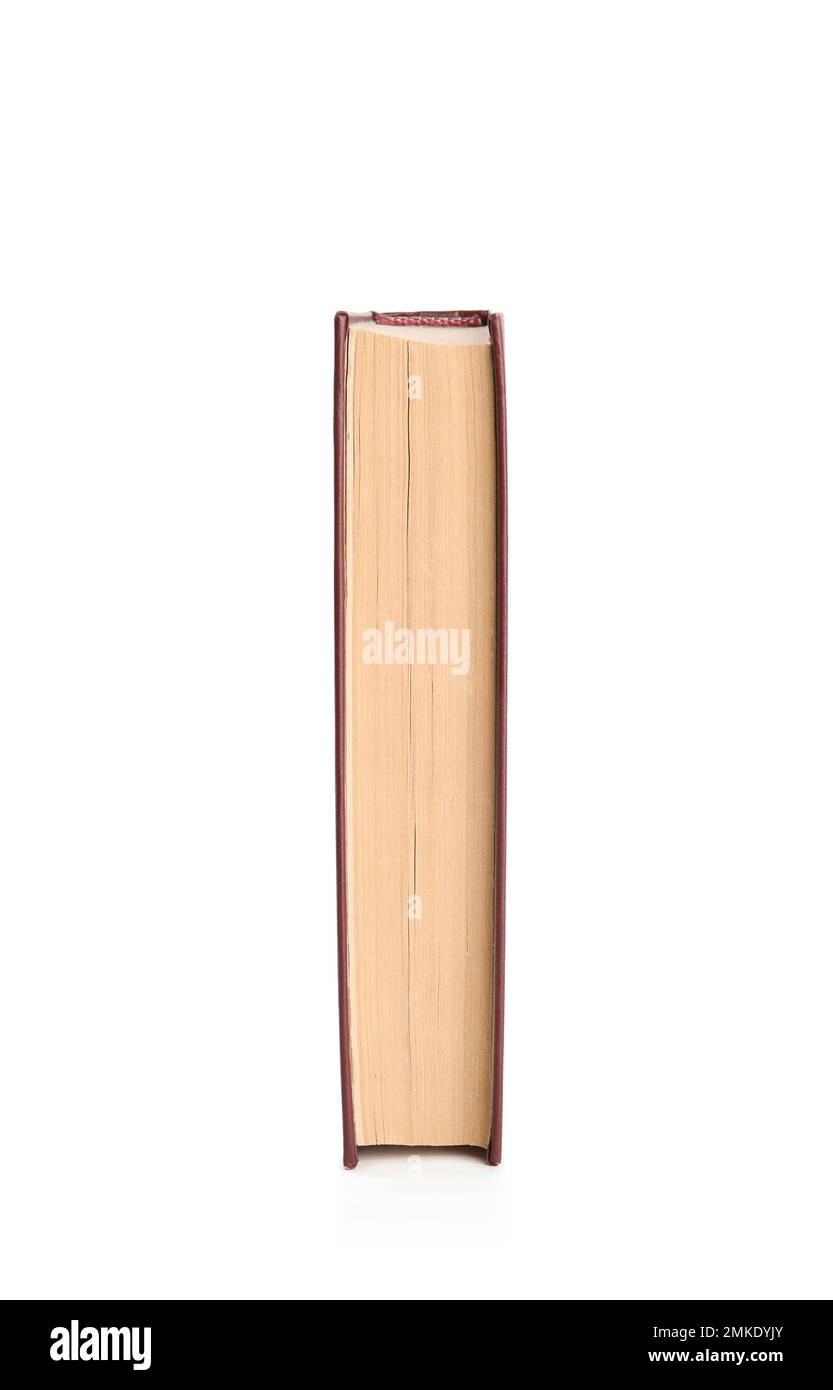 Closed color hardcover book isolated on white Stock Photo - Alamy