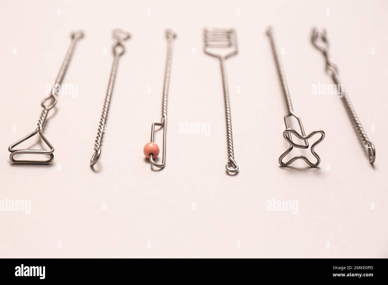 Set of logopedic probes for speech therapy on beige background Stock ...