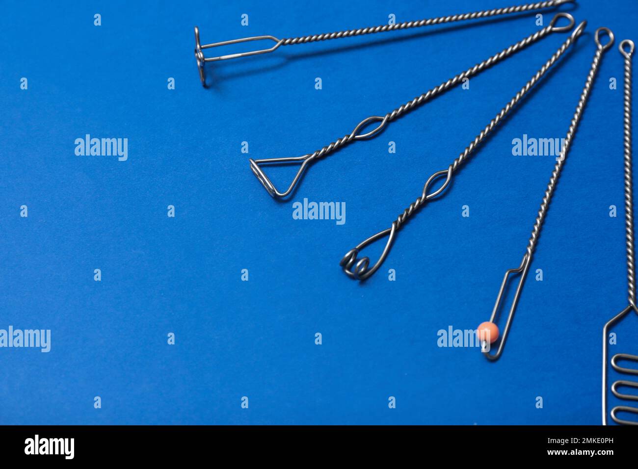 Set of logopedic probes for speech therapy on blue background Stock ...