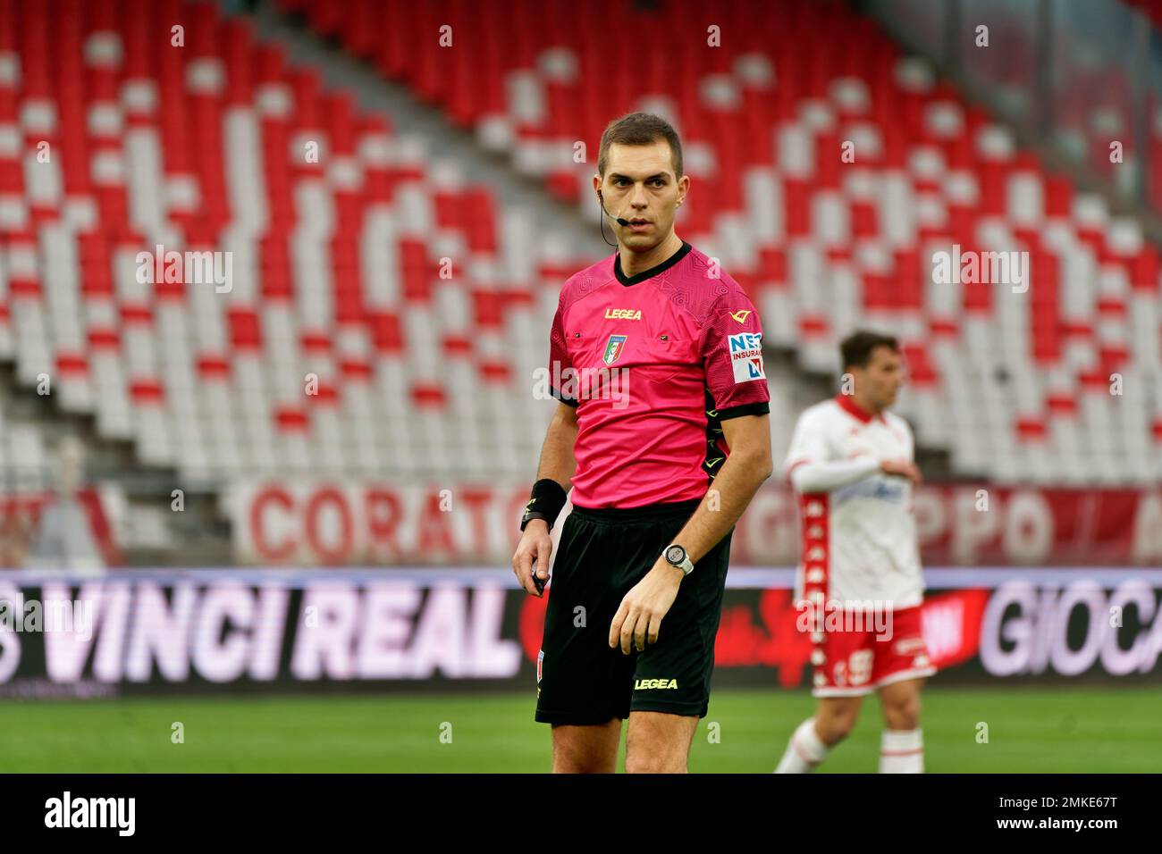 San Nicola stadium, Bari, Italy, January 28, 2023, the referee Luca ...