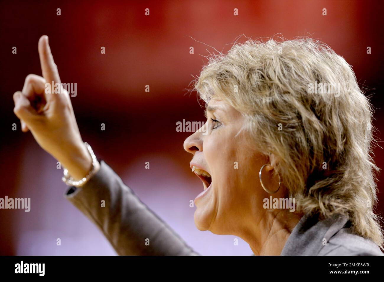 Iowa coach Lisa Bluder calls a play during the second half of an NCAA ...