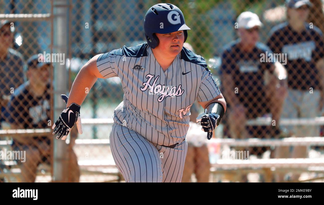 Georgetown catcher Sarah Bennett #16 during an NCAA softball game on ...
