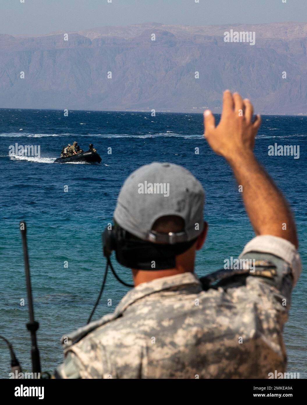Lebanese Marine Commando directs boats while conducting Over the Beach ...