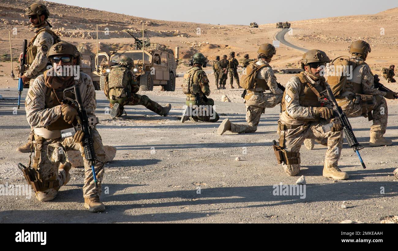 ZARQA, Jordan - Service members from Saudi Arabia and Iraq provide ...