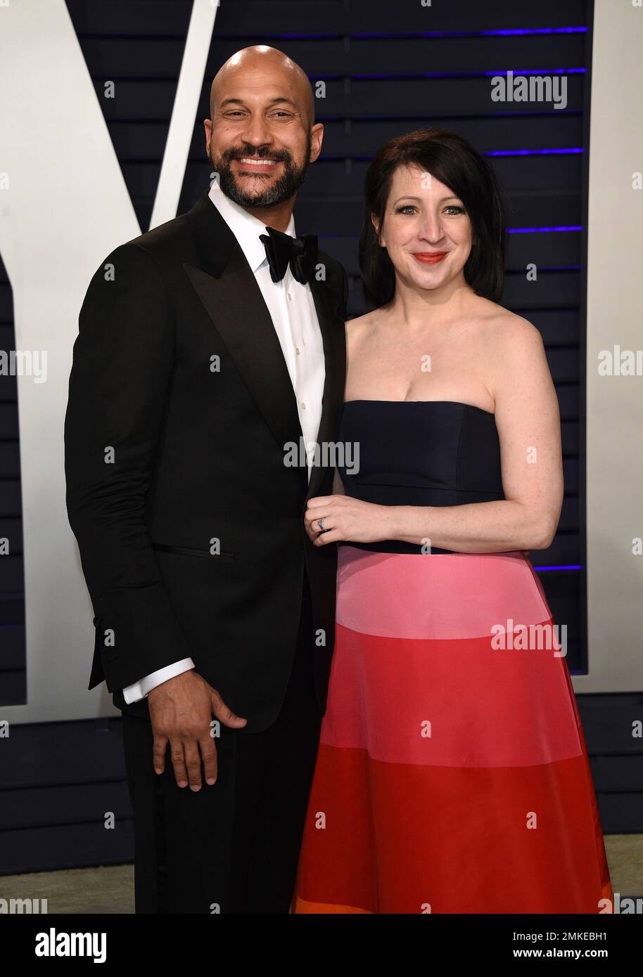 Keegan-Michael Key, left, and Elisa Key arrive at the Vanity Fair Oscar ...