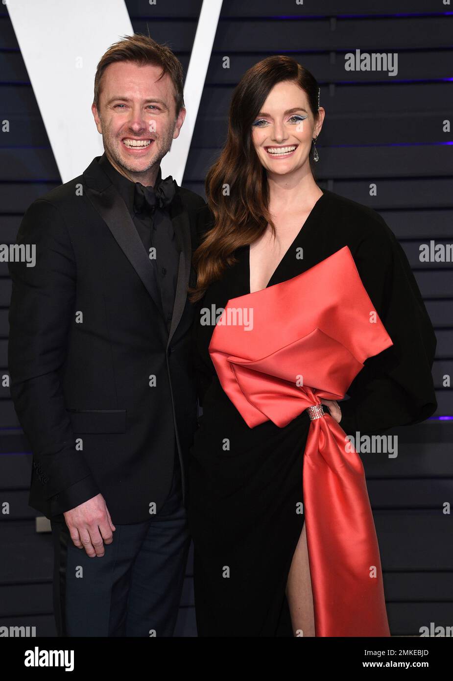 Chris Hardwick, left, and Lydia Hearst arrive at the Vanity Fair Oscar ...
