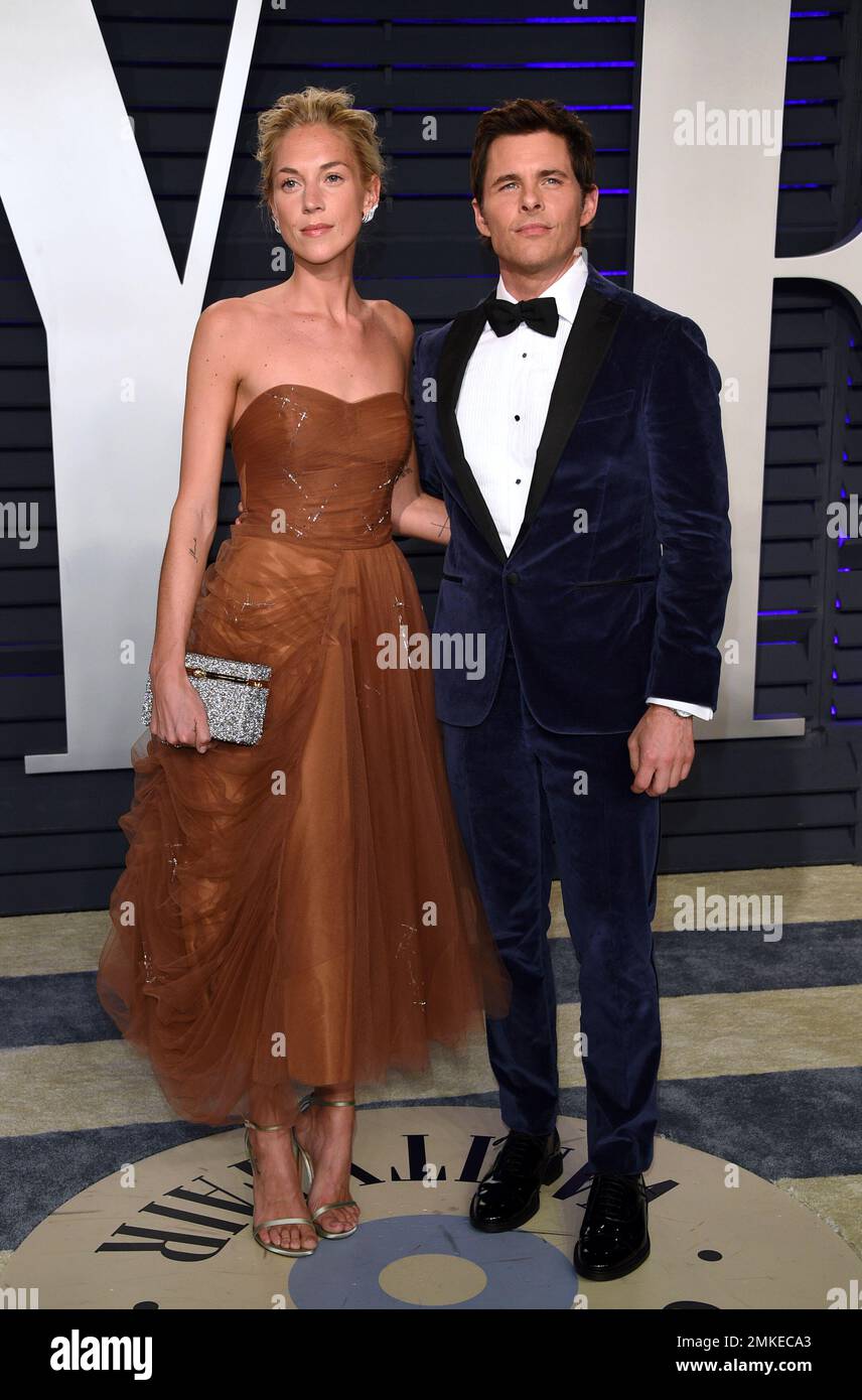 James Marsden, right, and Emma Deigman arrive at the Vanity Fair Oscar ...