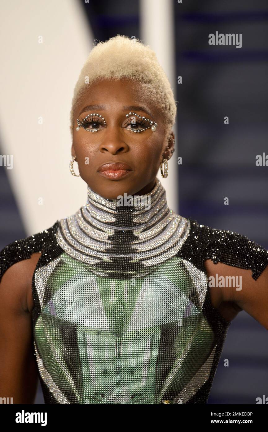 Cynthia Erivo arrives at the Vanity Fair Oscar Party on Sunday, Feb. 24 ...