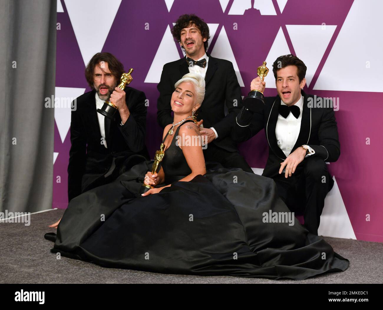 Lady Gaga, front, Andrew Wyatt, from back left, Anthony Rossomando, and ...