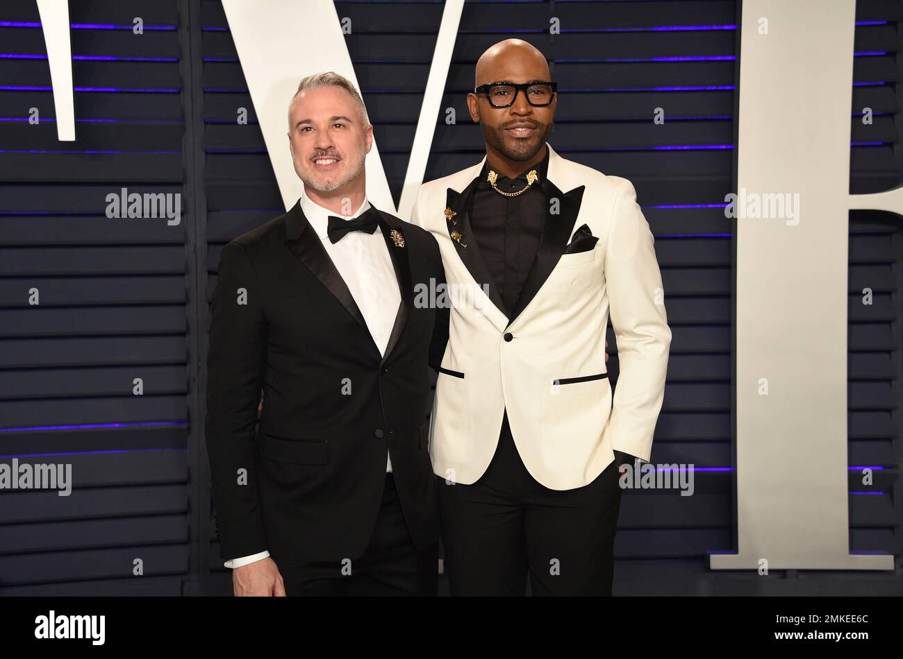 Ian Jordan, left, and Karamo Brown arrive at the Vanity Fair Oscar ...