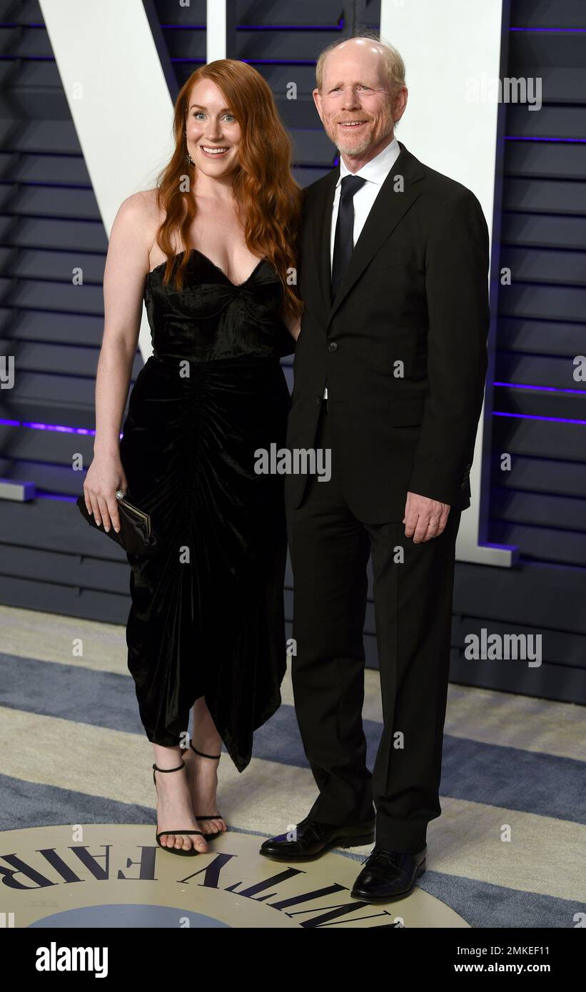 Ron Howard, right, and Paige Howard arrive at the Vanity Fair Oscar ...