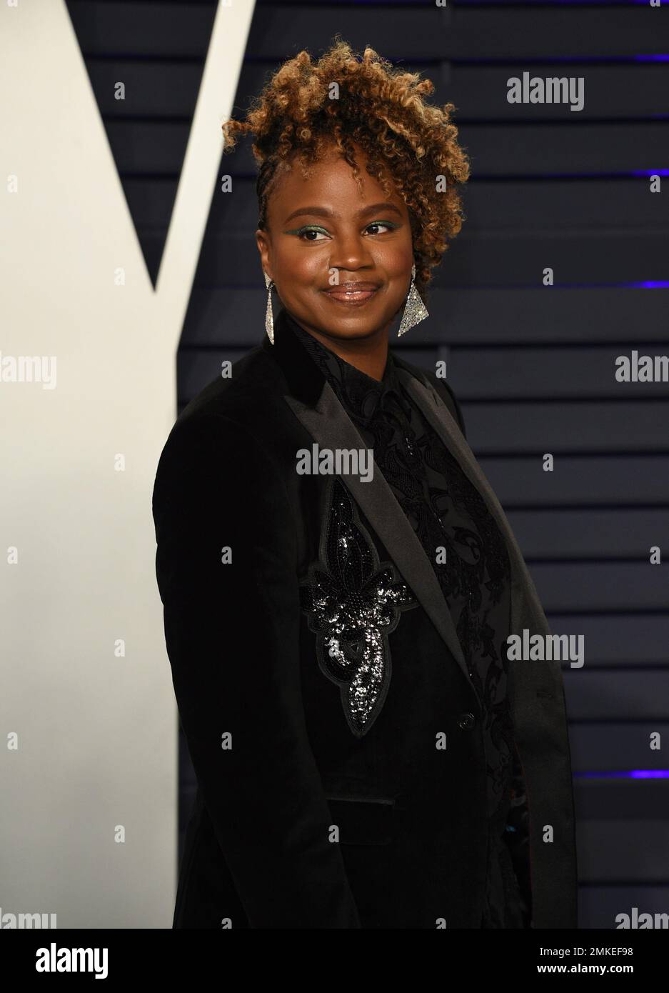 Dee Rees arrives at the Vanity Fair Oscar Party on Sunday, Feb. 24 ...