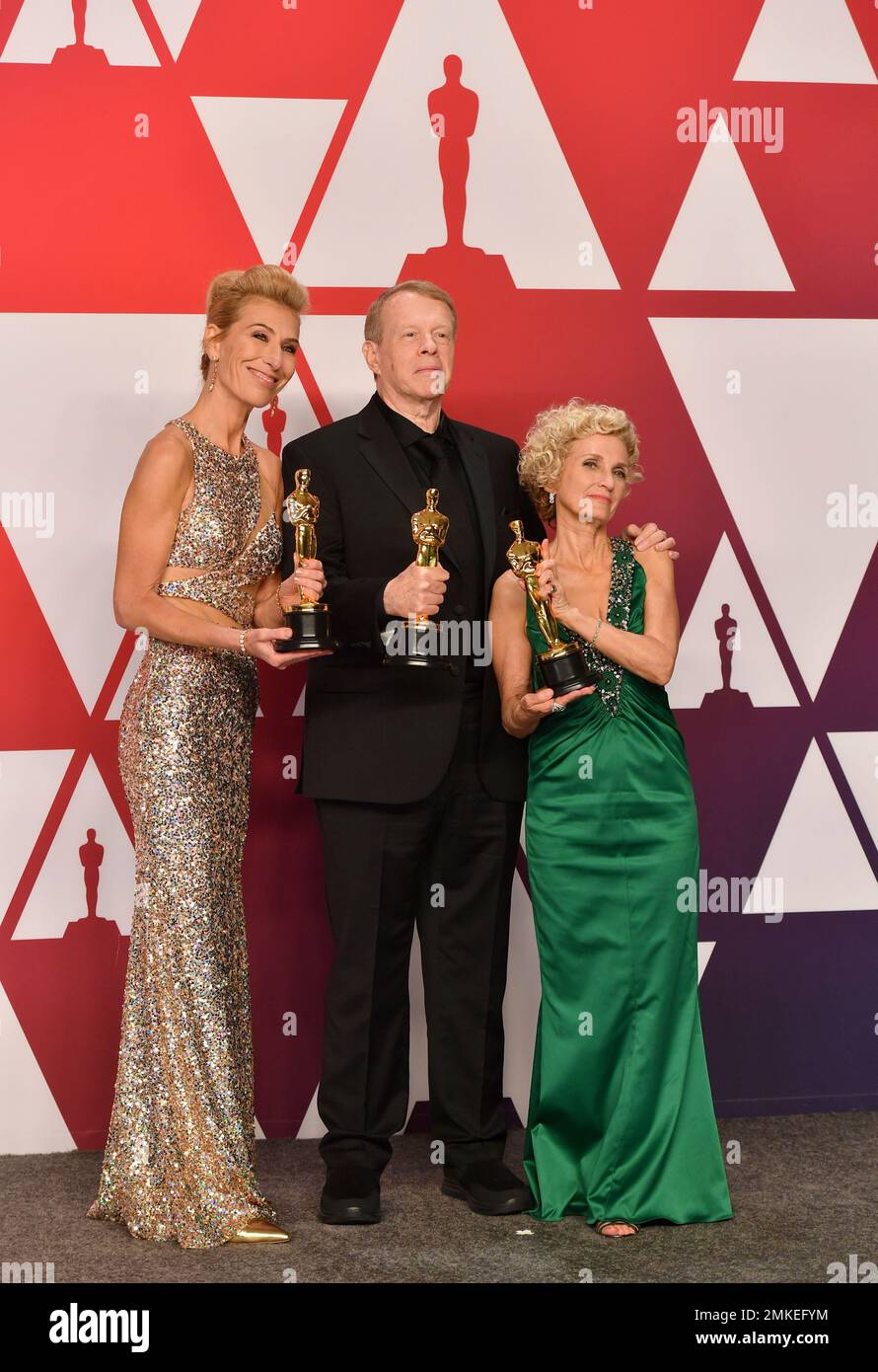 Kate Biscoe, from left, Greg Cannom, and Patricia Dehaney pose with the ...