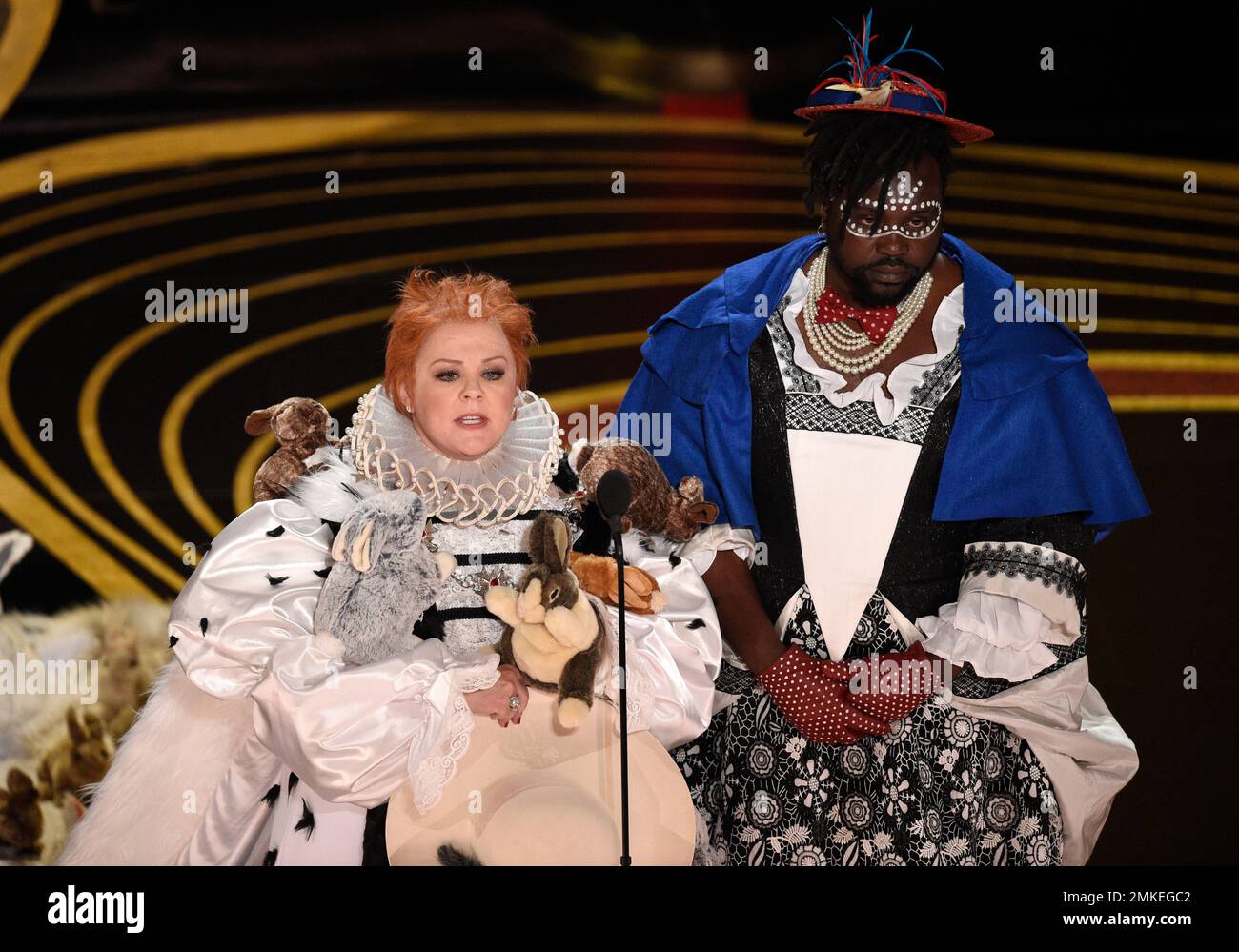 Melissa McCarthy, left, and Brian Tyree Henry present the award for ...