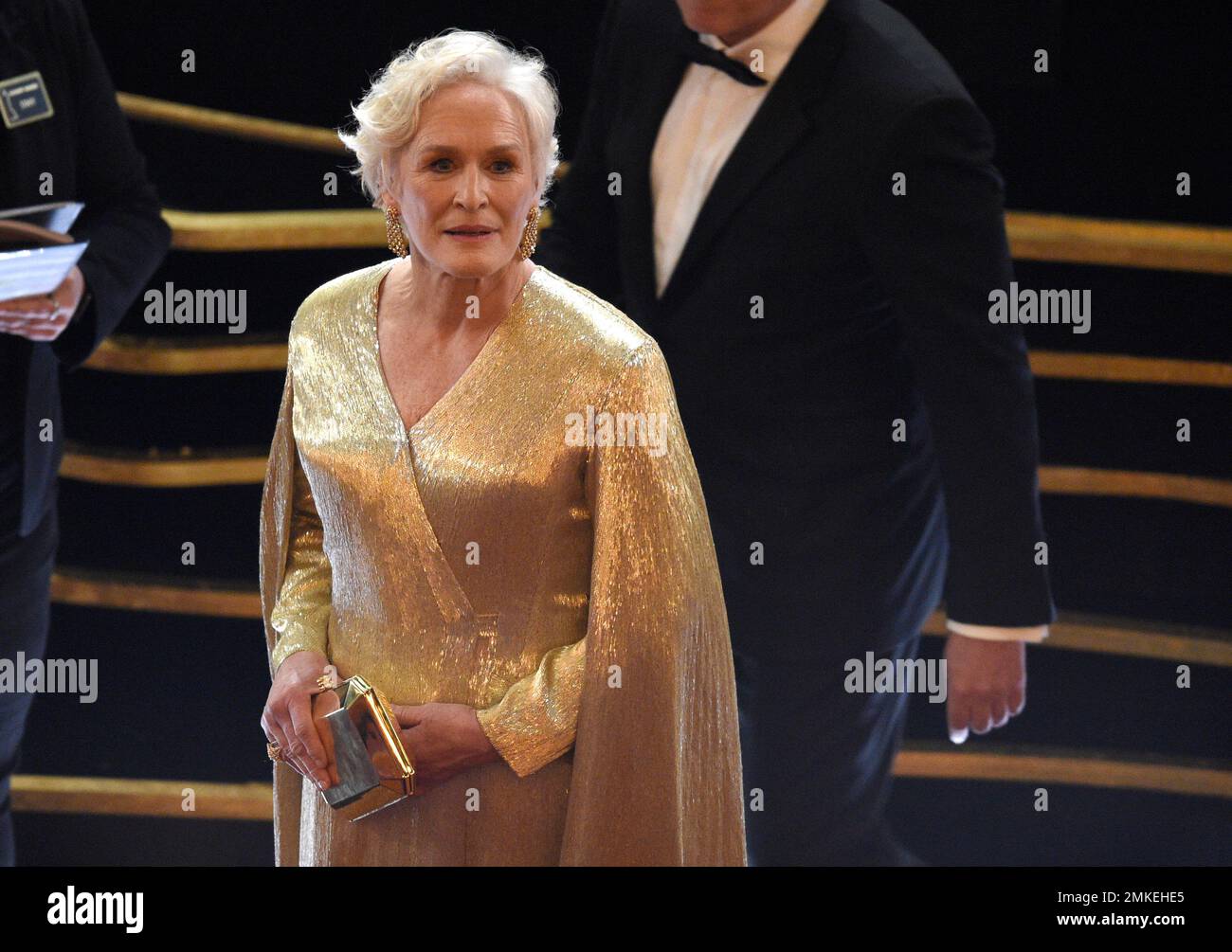 Glenn Close appears in the audience prior to the start of the Oscars on ...