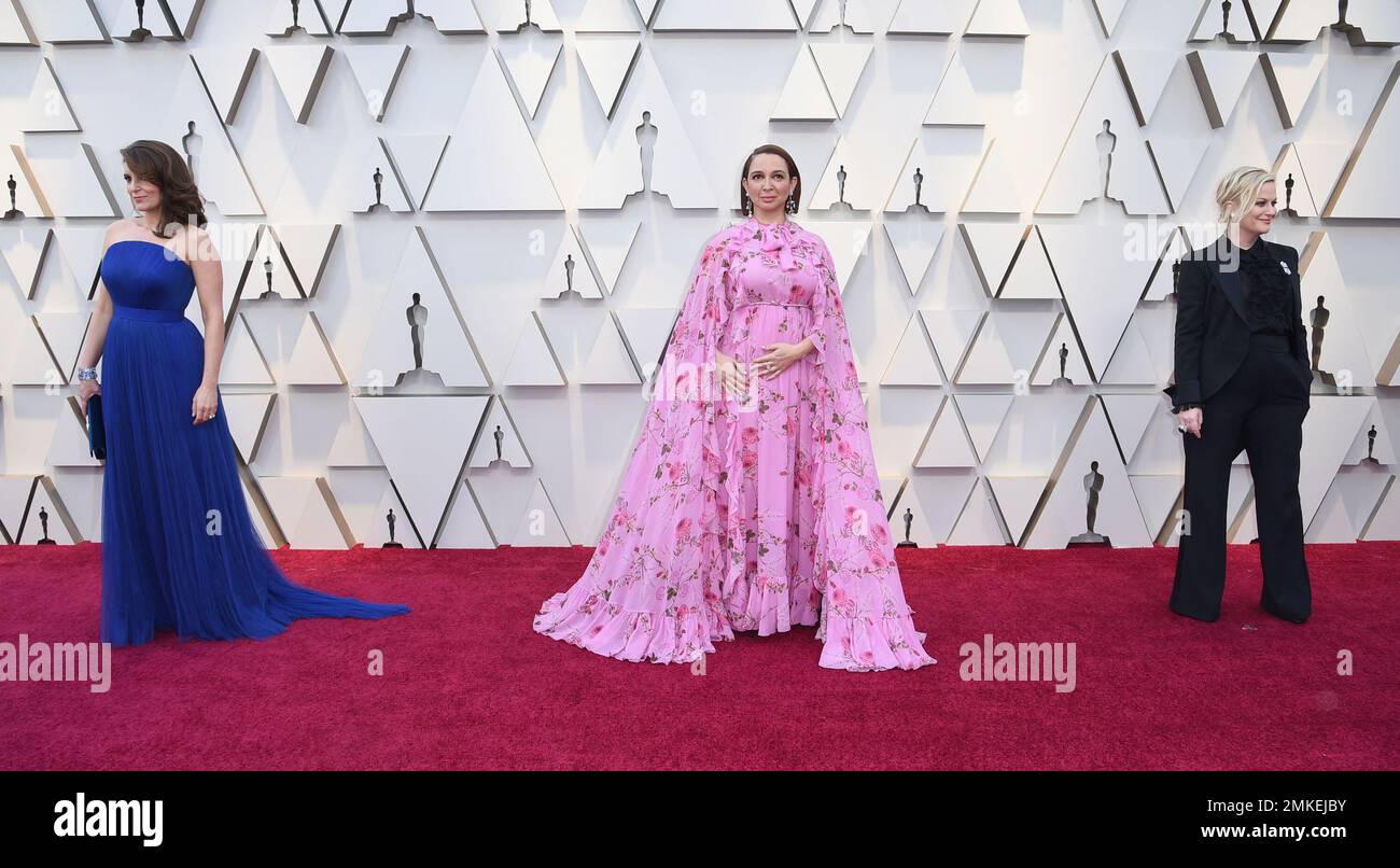 Tina Fey, from left, Maya Rudolph and Amy Poehler arrive at the Oscars ...
