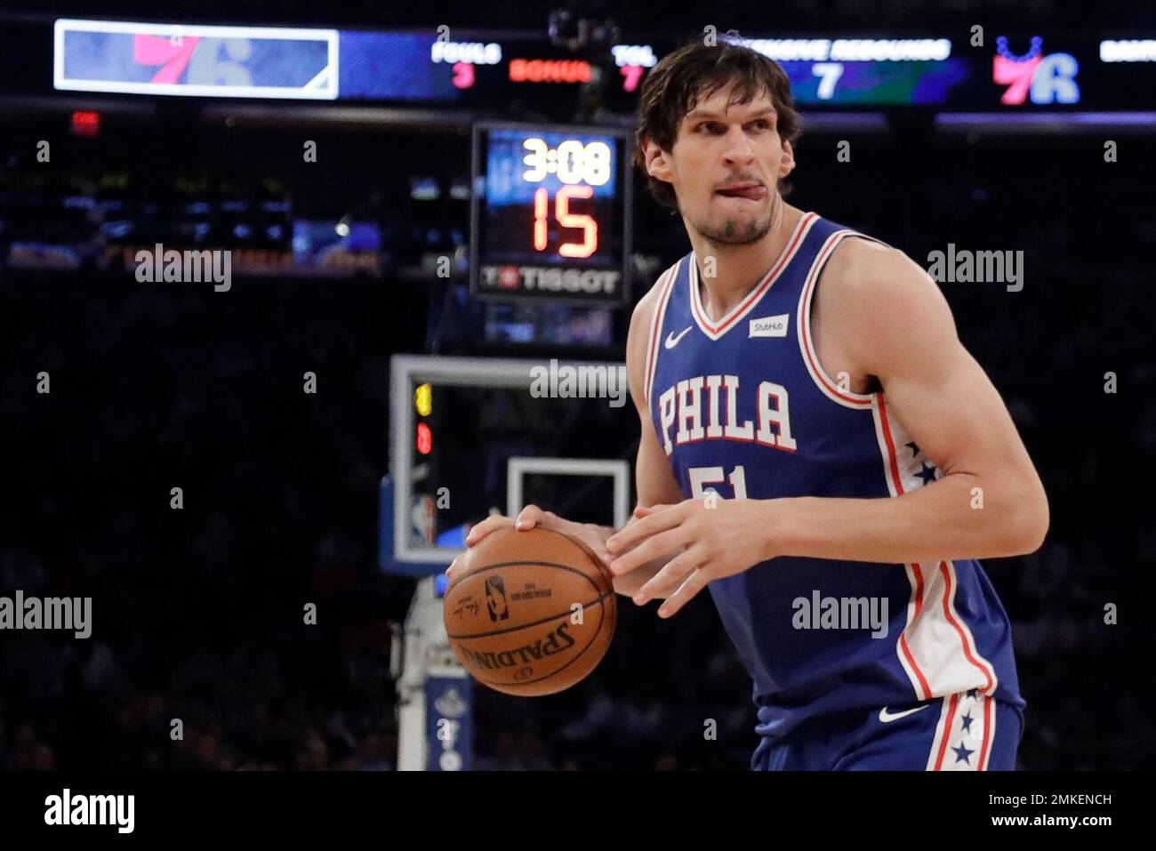 Philadelphia 76ers' Boban Marjanovic (51) during the first half of an ...