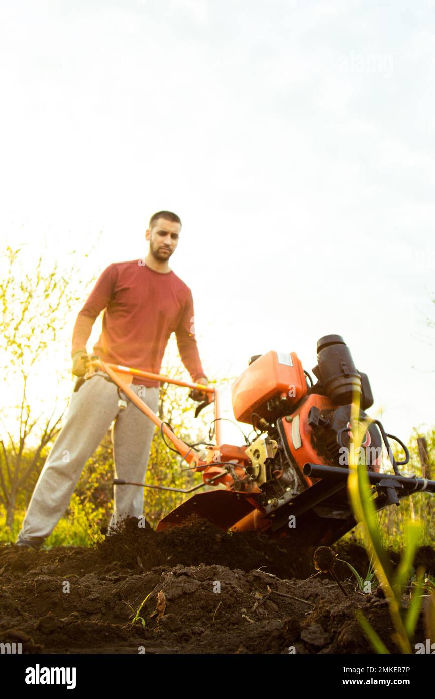 Walk behind harvester hi-res stock photography and images - Alamy