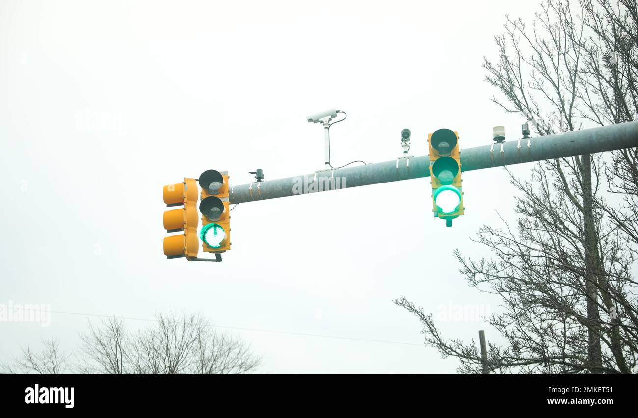 Driving Green light red light stop walking traffic light Stock Photo ...
