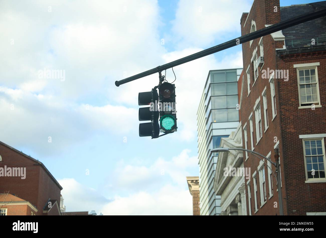 Driving Green light red light stop walking traffic light Stock Photo ...