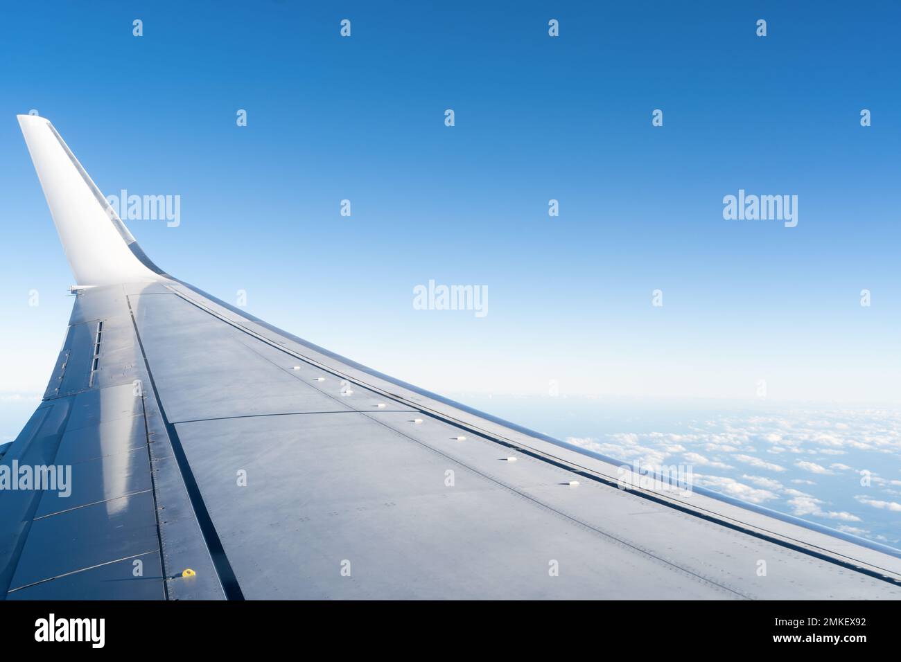 View of an Airplane Wing from Window Seat Stock Photo - Alamy