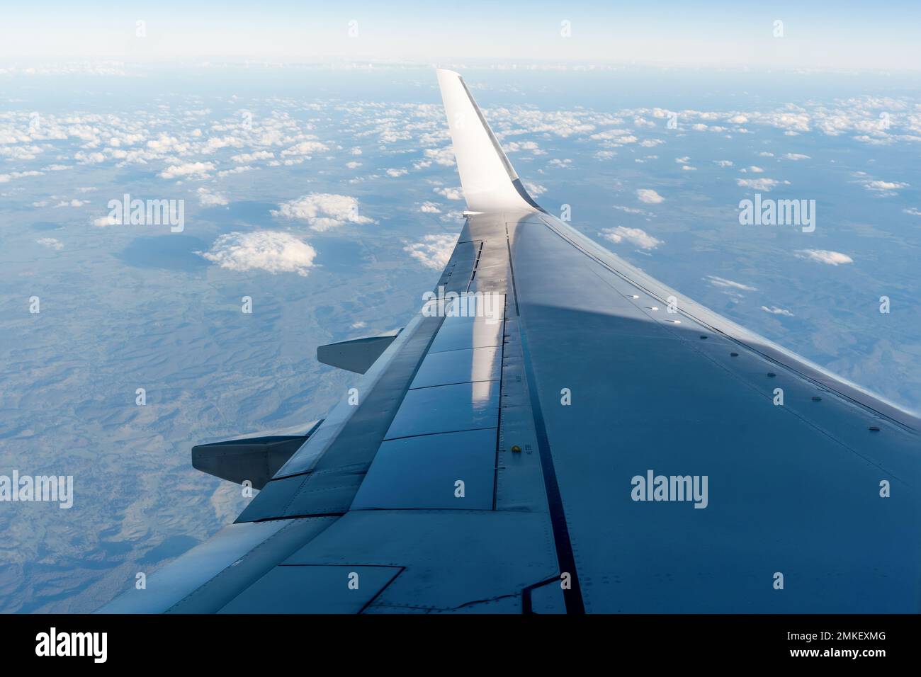 View of an Airplane Wing from Window Seat Stock Photo - Alamy
