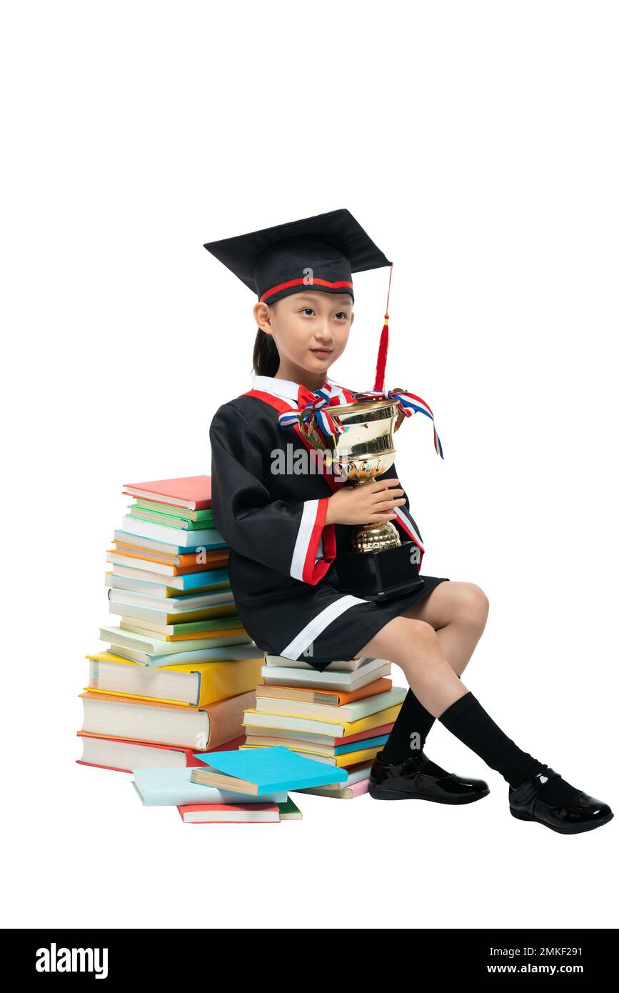 With a doctorial hat girl Stock Photo - Alamy