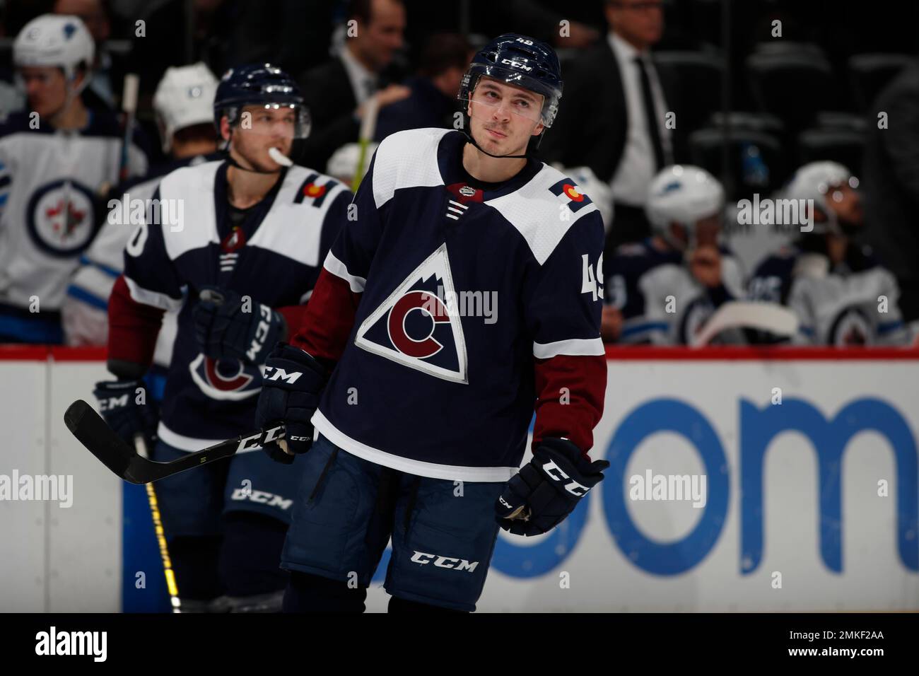 Colorado Avalanche defenseman Samuel Girard (49) in the second period ...