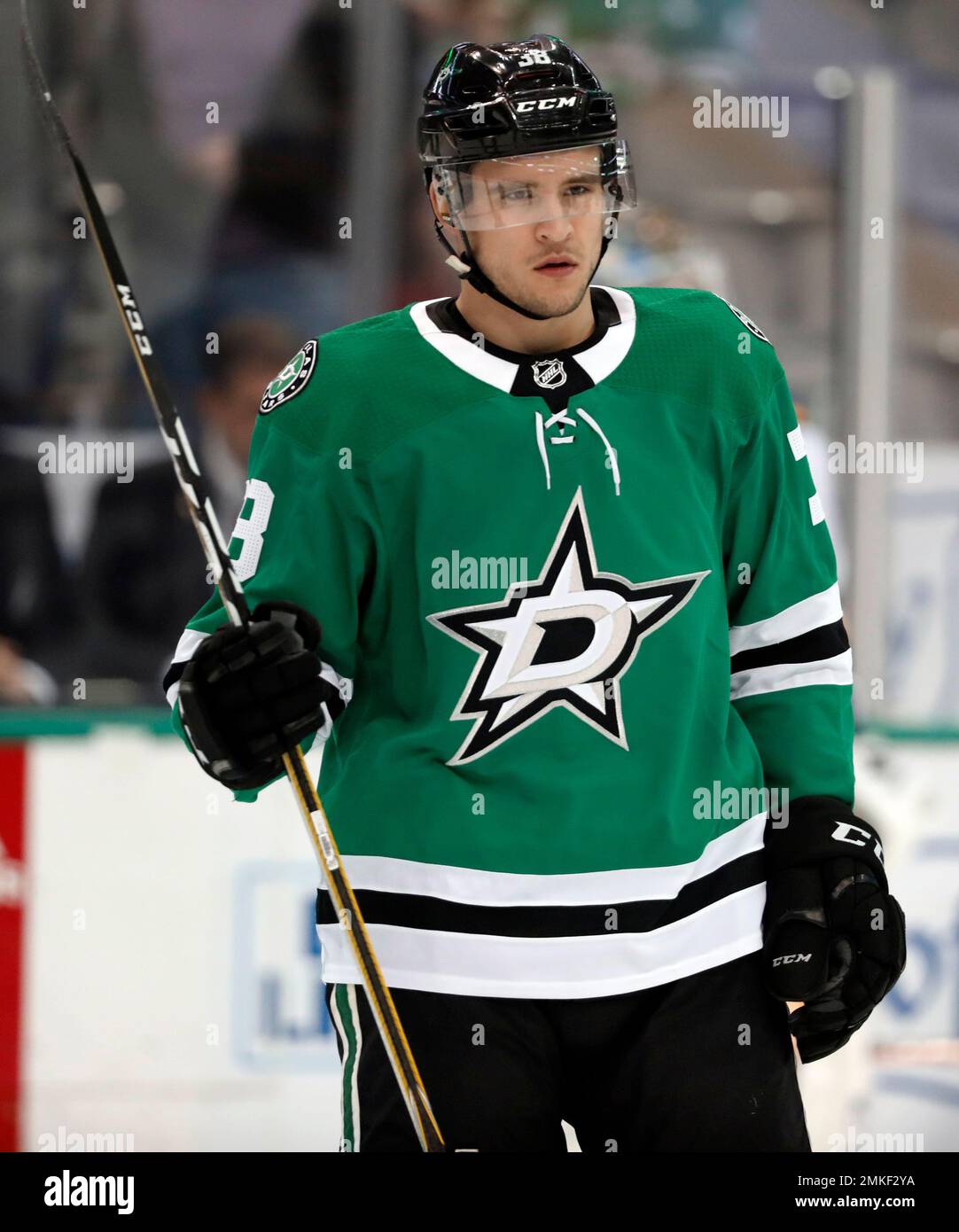 Dallas Stars right wing Joel L'Esperance (38) participates in warmups ...