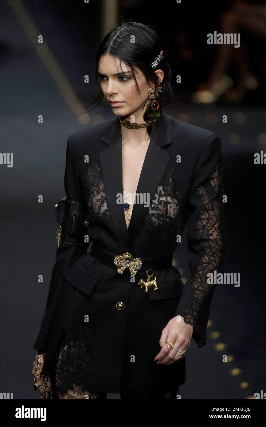 EDS NOTE: NUDITY - Model Kendall Jenner wears a creation as part of the ...