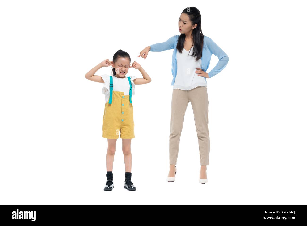 The young mother scolded his daughter Stock Photo - Alamy