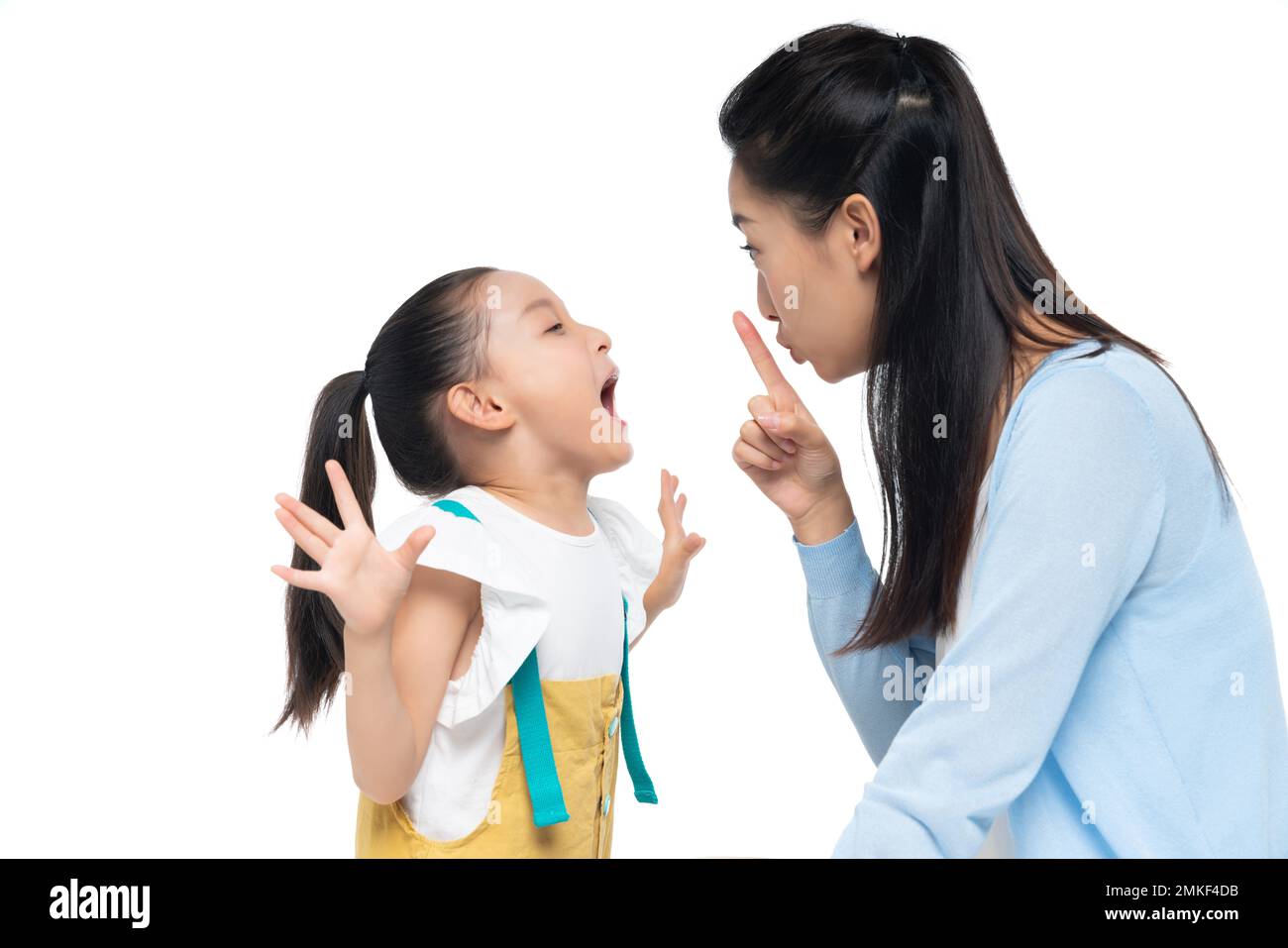 The young mother scolded his daughter Stock Photo - Alamy