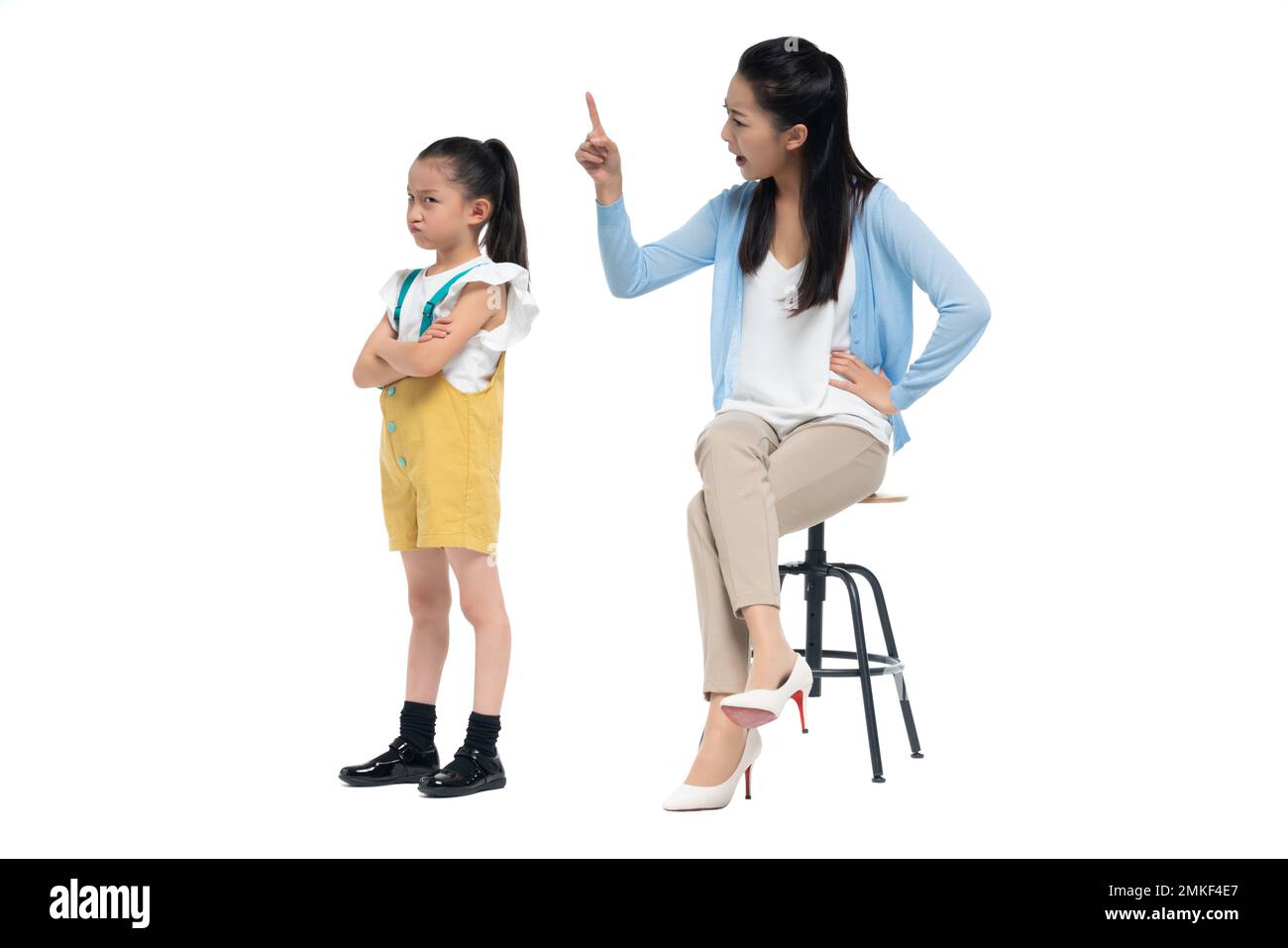 The young mother scolded his daughter Stock Photo - Alamy