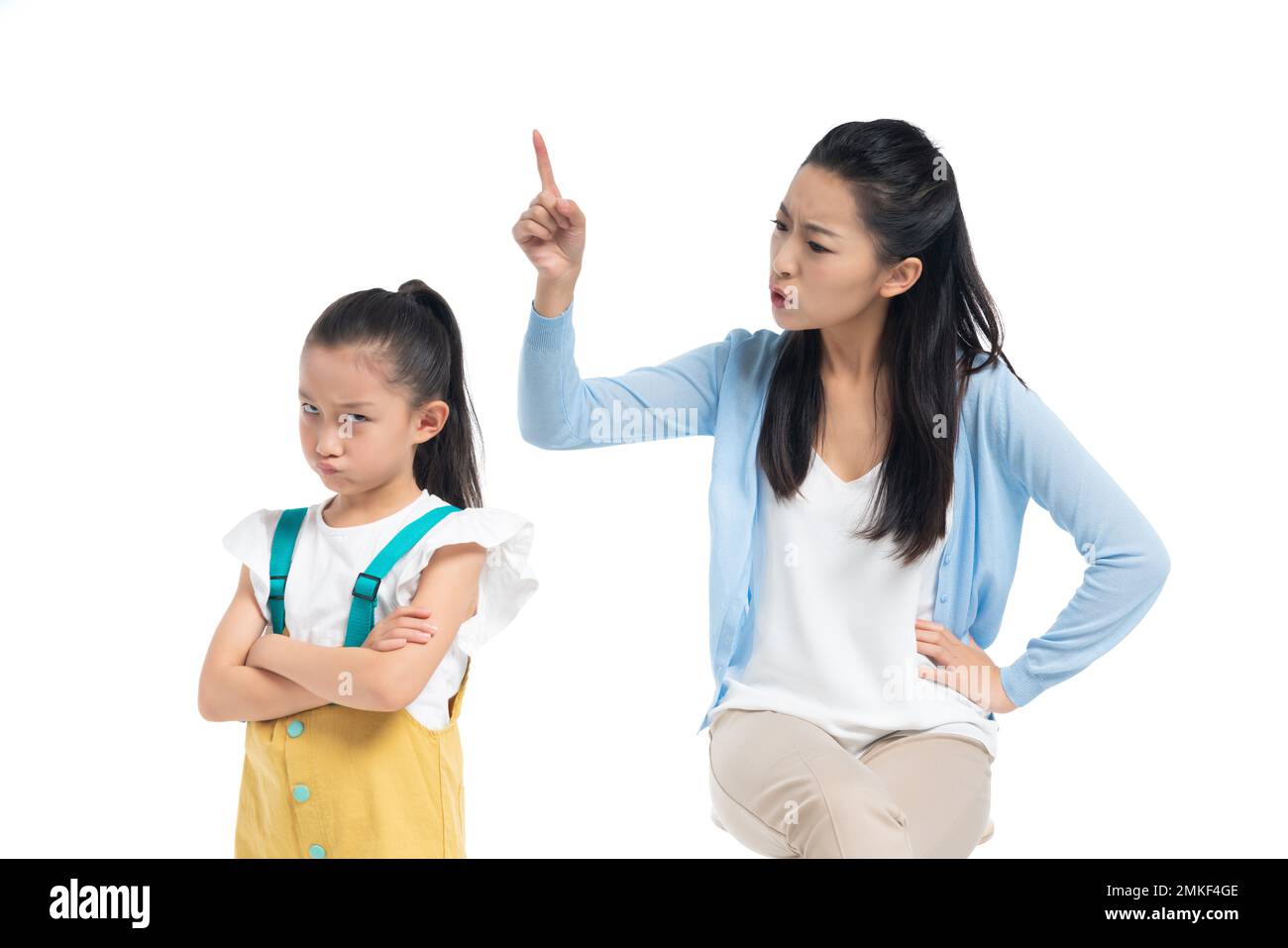 The young mother scolded his daughter Stock Photo - Alamy
