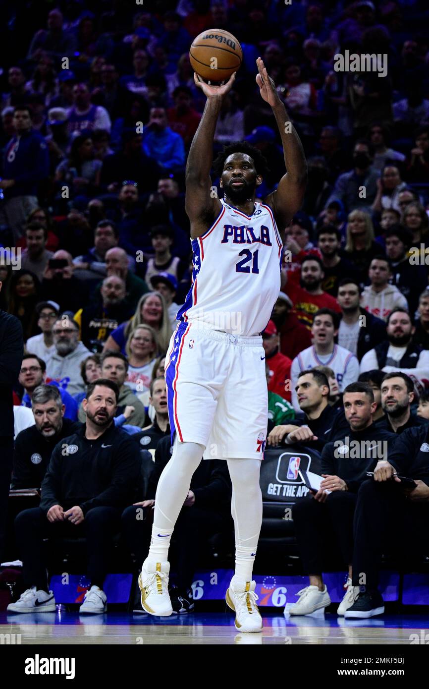 Philadelphia 76ers Joel Embiid 21 In Action During An Nba Basketball Game Against The Denver