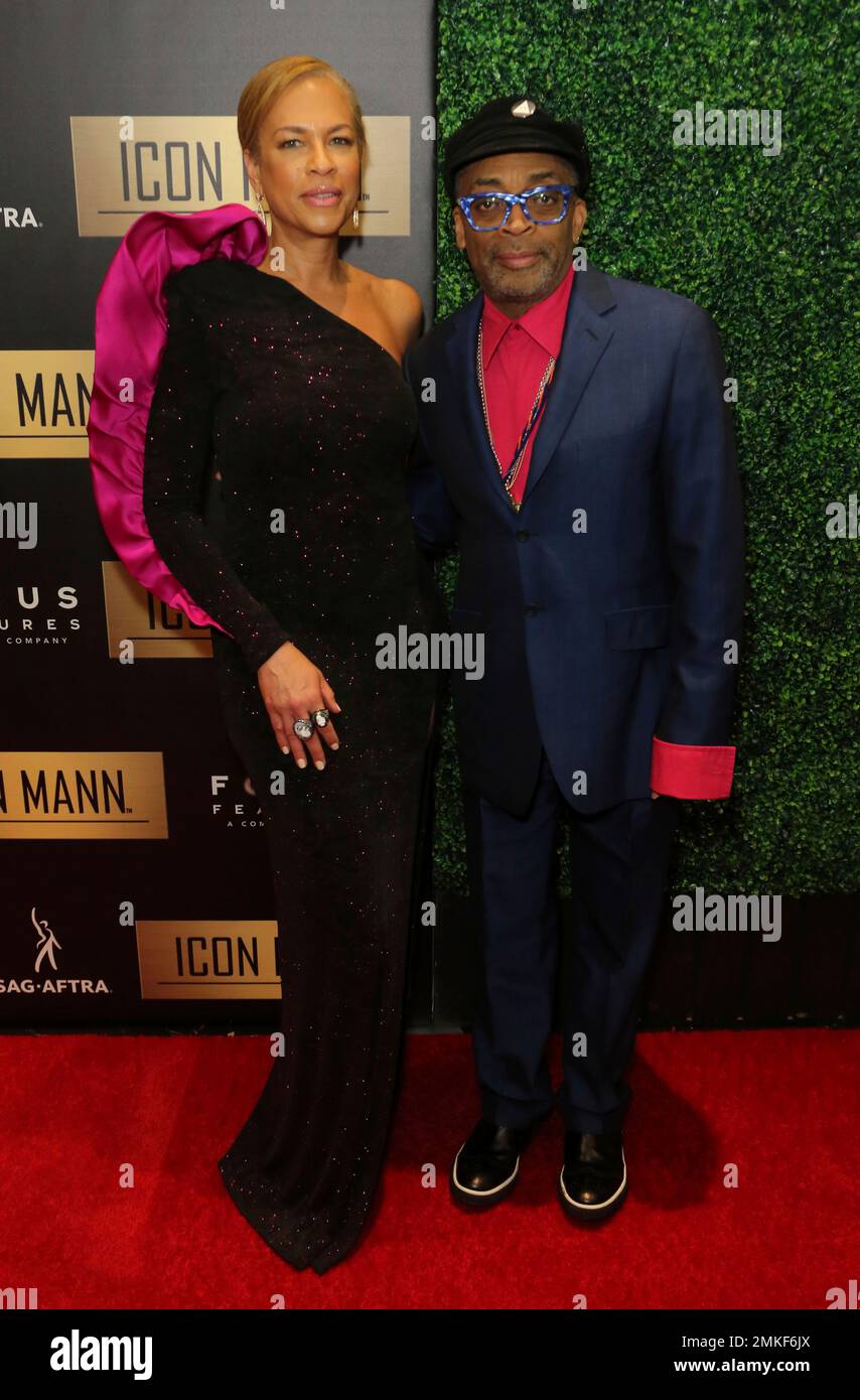 Tonya Lewis Lee, left, and Spike Lee arrive at the 7th Annual ICON MANN ...