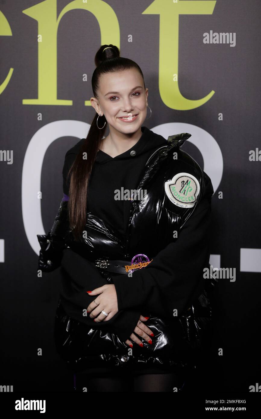 British actress Millie Bobby Brown poses during the presentation of the ...