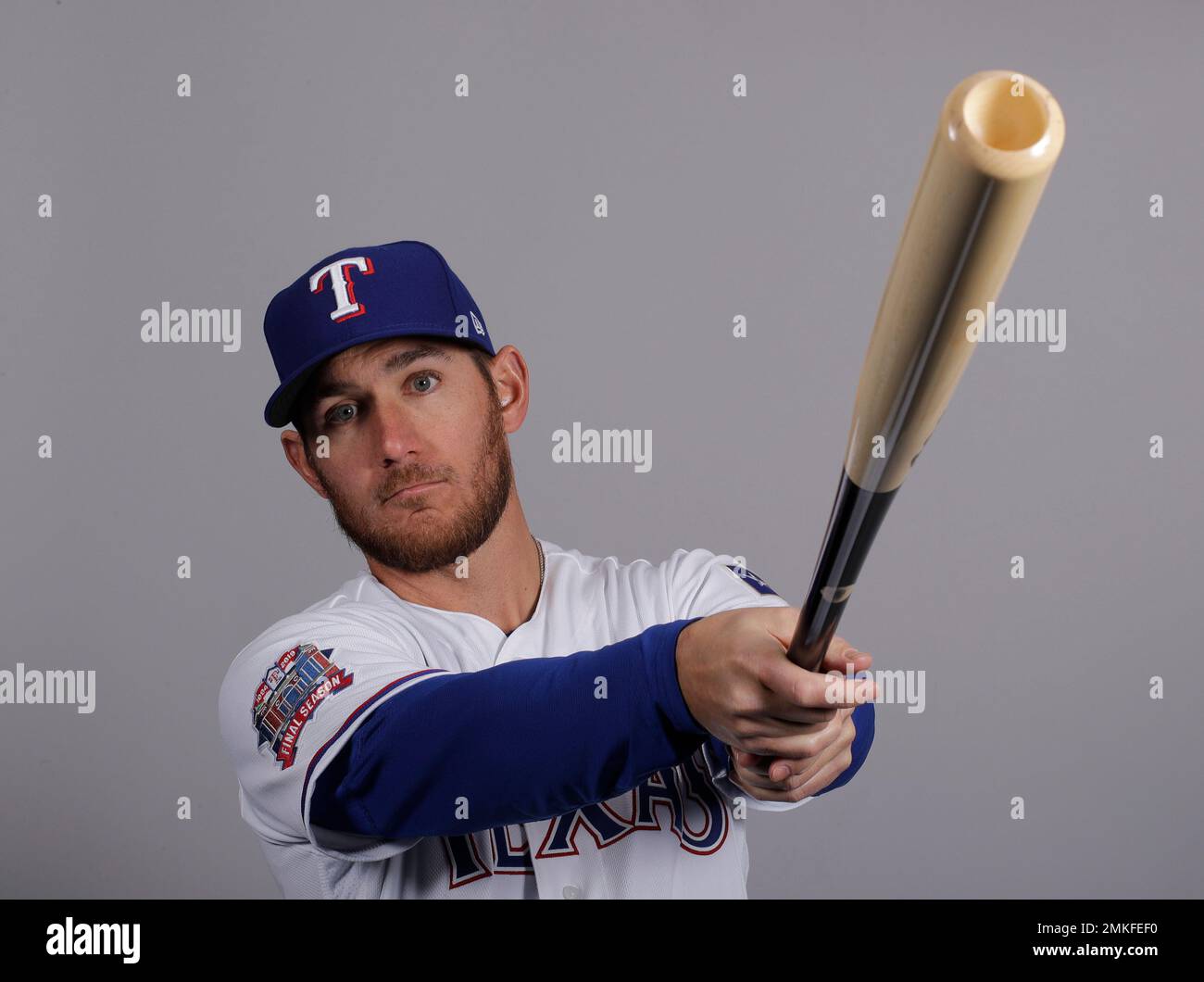 This is a 2019 photo of Jeff Mathis of the Texas Rangers baseball team ...