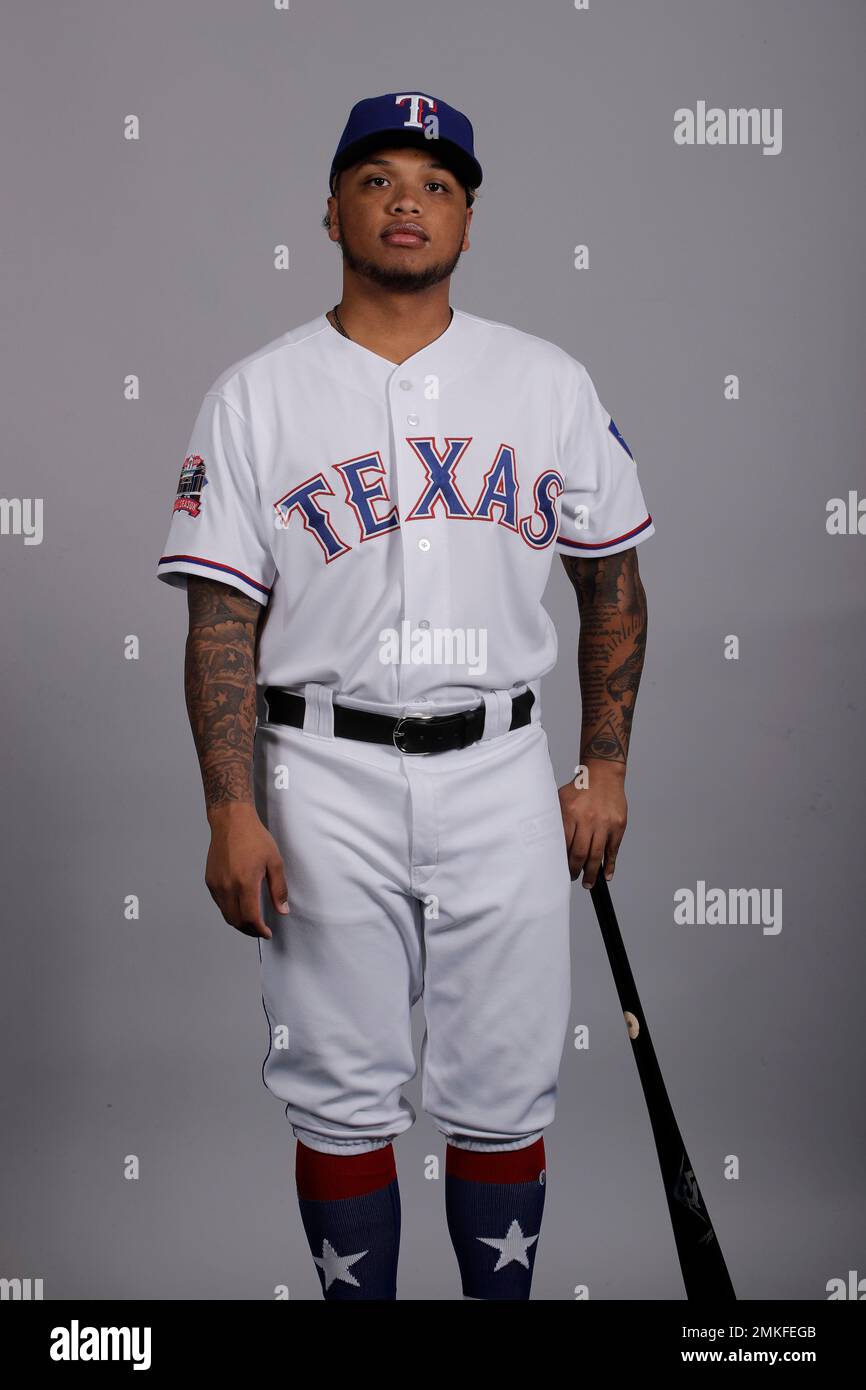 This is a 2019 photo of Willie Calhoun of the Texas Rangers baseball ...