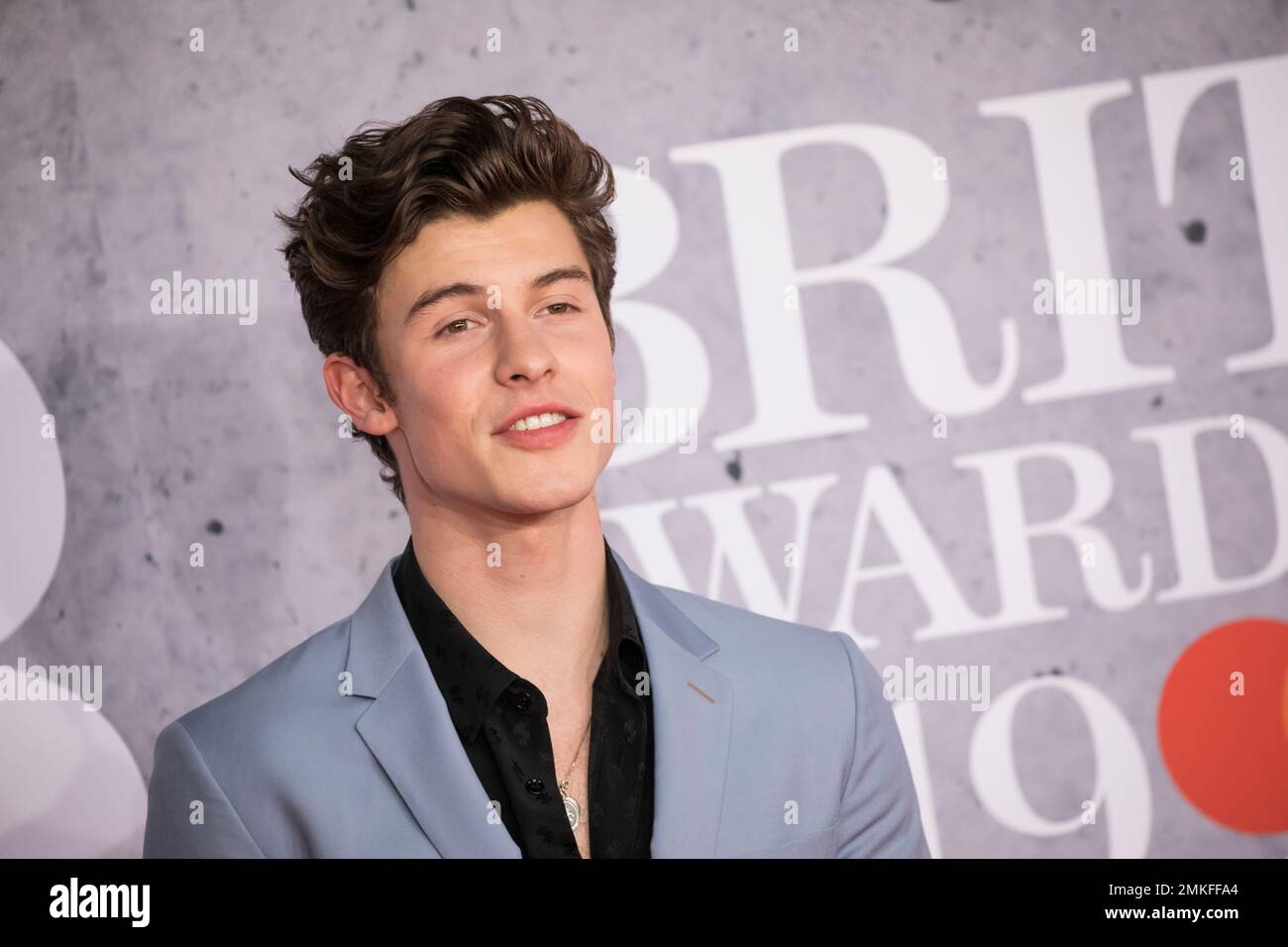 Shawn Mendes poses for photographers upon arrival at the Brit Awards in ...