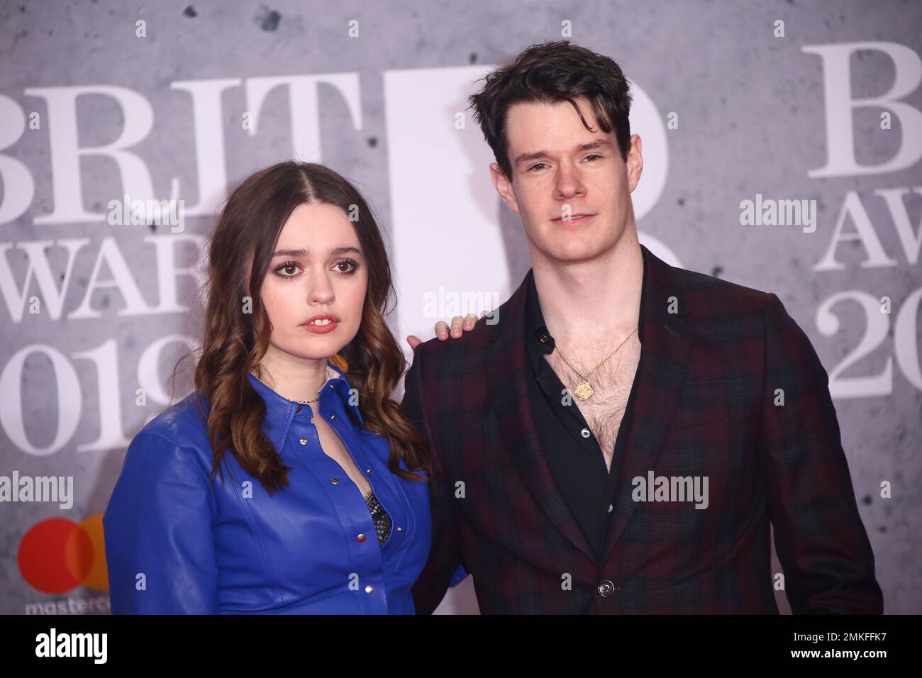 Aimee Lee Wood and Connor Swindells pose for photographers upon arrival ...