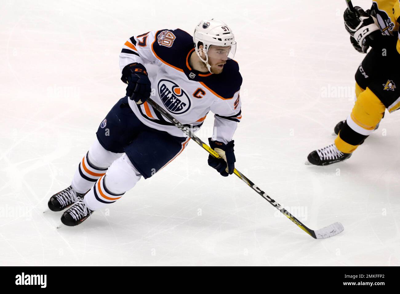 Edmonton Oilers' Connor McDavid (97) skates during an NHL hockey game ...
