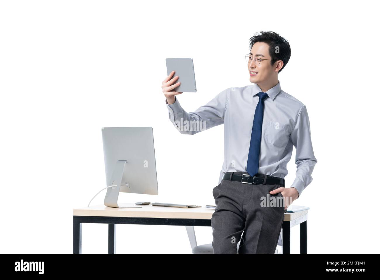 Employees standing in office Cut Out Stock Images & Pictures - Alamy